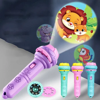 Children's Flashlight Lights Up Toys Early Education Cognitive Animals ...