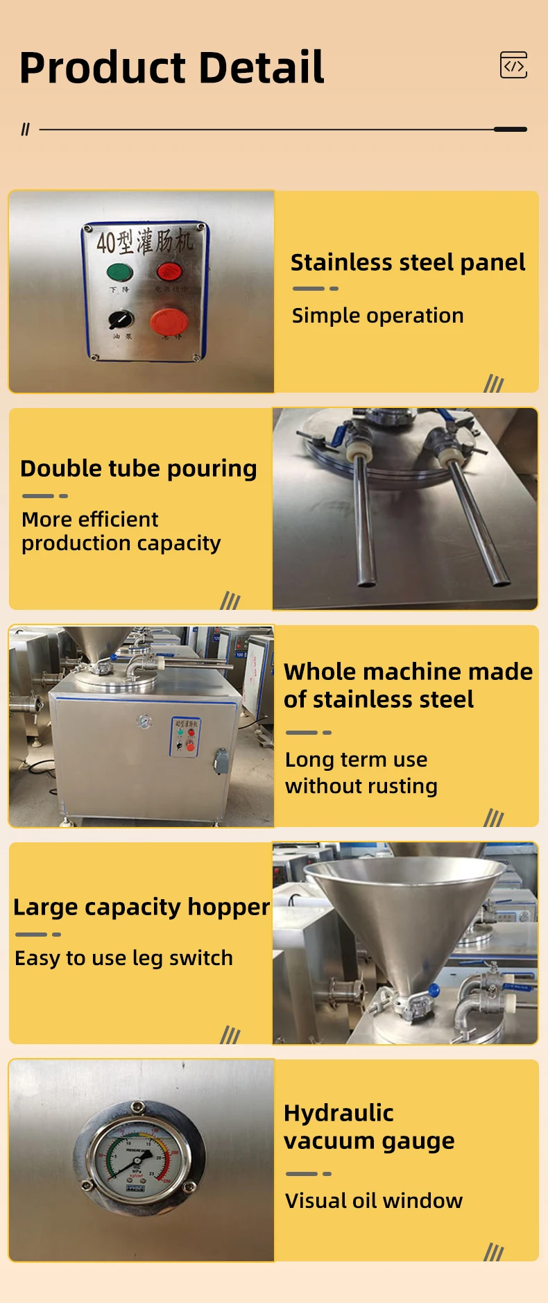 Commercial Food-grade Sausage Filling Machine Vertical Household Sausage Filling Machine ...