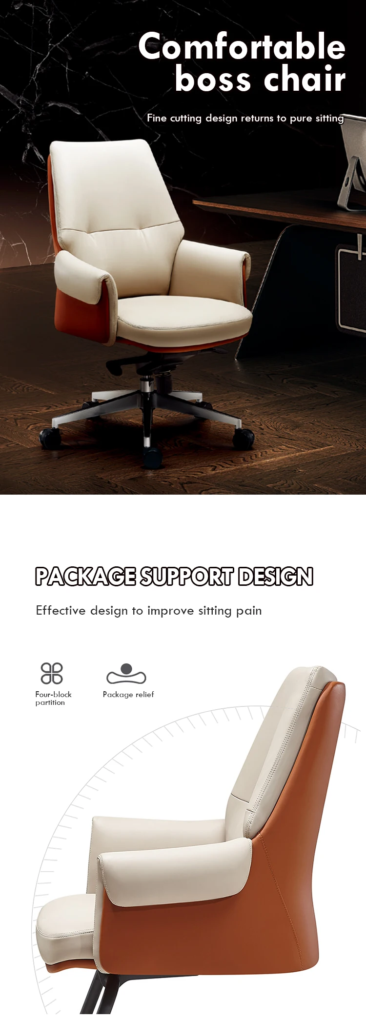 Customized Modern Ergonomic Luxury Leather Office Chair High Back ...