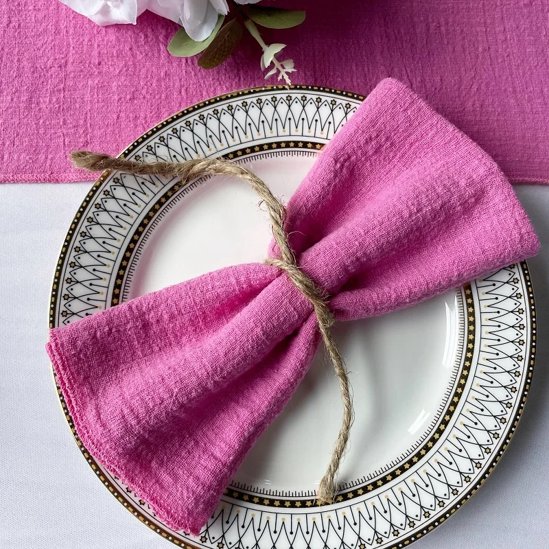 Custom Wedding Pink Napkins Baby Shower Napkins Tea Towel Linen Hot ...
