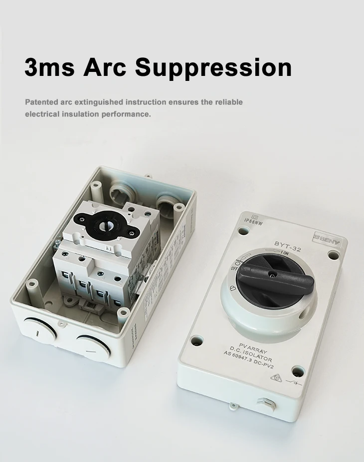 Beny Dc Solar Isolator Switch Pv 1000v 32a 4 Pole Main Switches Outdoor ...