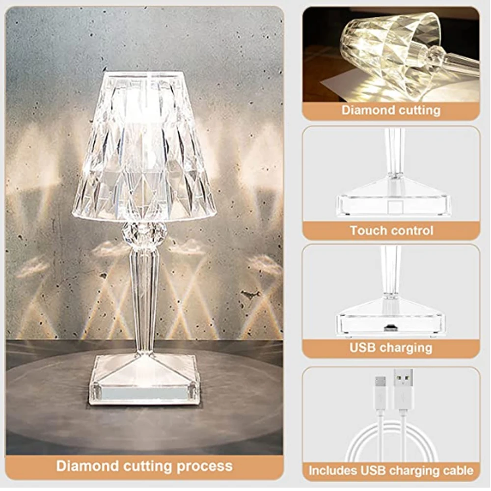 Touch Sensor Decoration Table Lamps For Bedroom Desk Lamp Bedside Bar ...