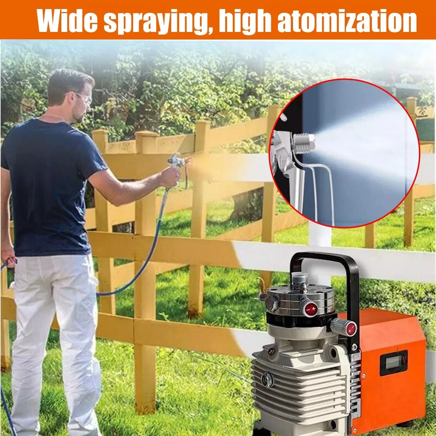8HP High Pressure Airless Paint Sprayer 6000W High Efficient Power 220V ...