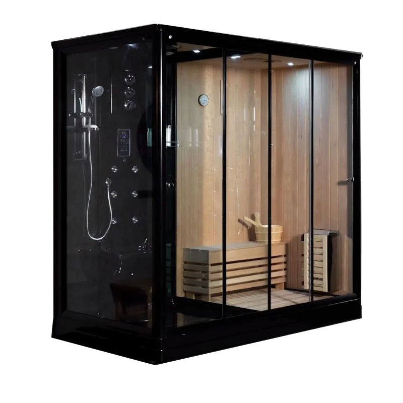 3 in 1 Enclosed Wood Sauna and Hammam Steam Bath Cabin