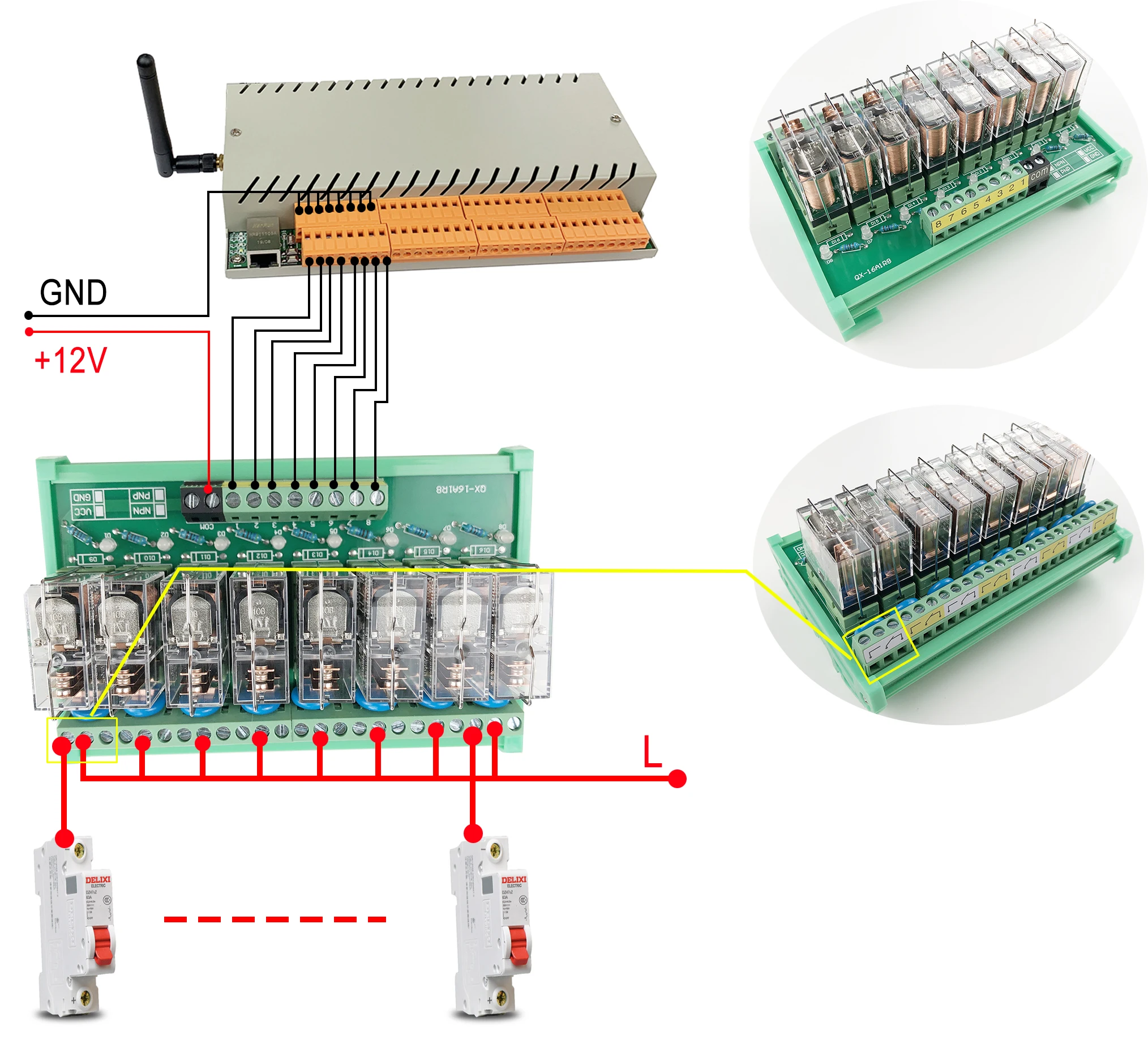 8 Relay Multichannel Relay Module Amplifier Board Terminal Converter ...