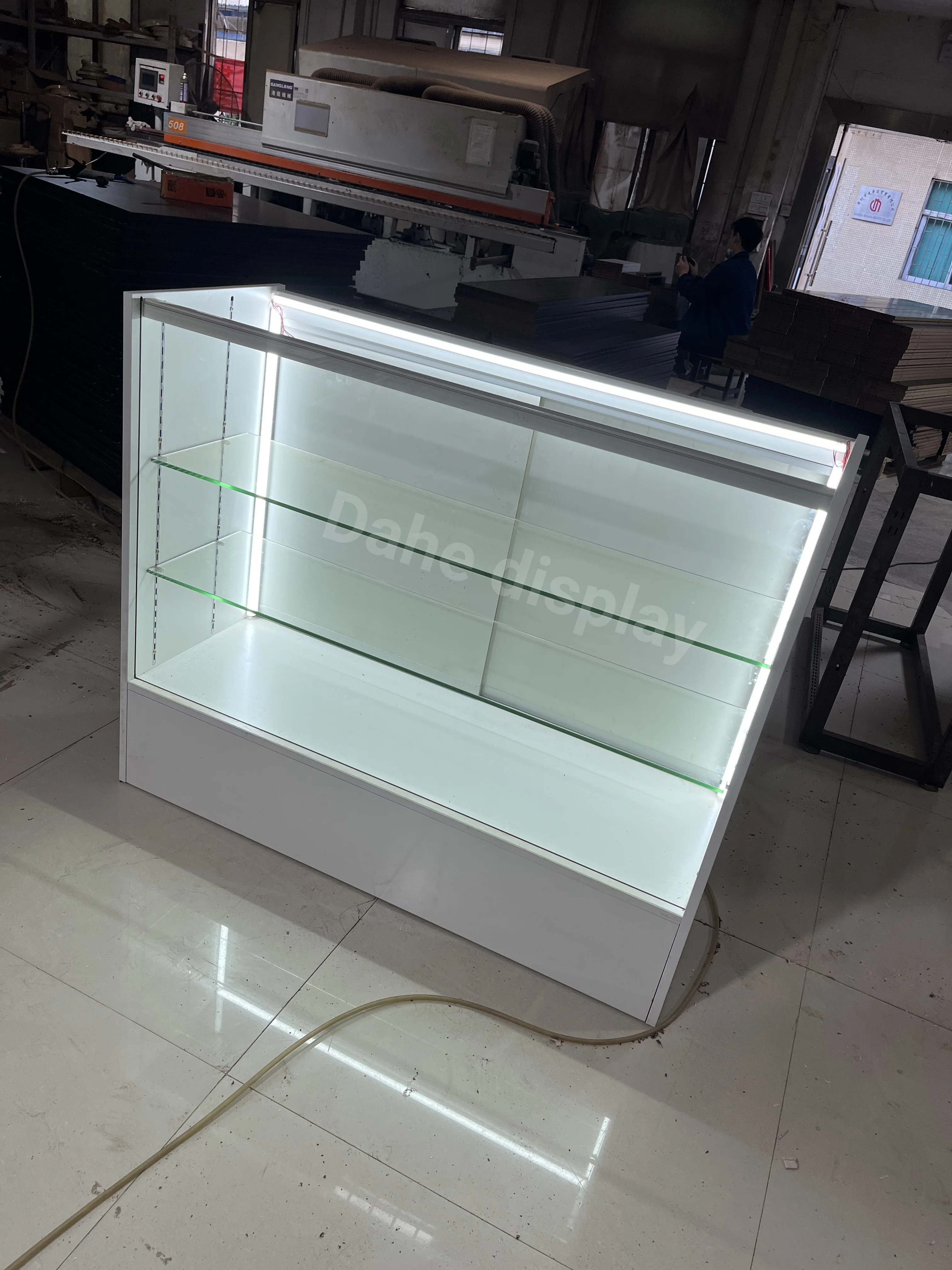 6ft LED Glass Counter Aluminum Frame Original Factory Tempered Glass ...