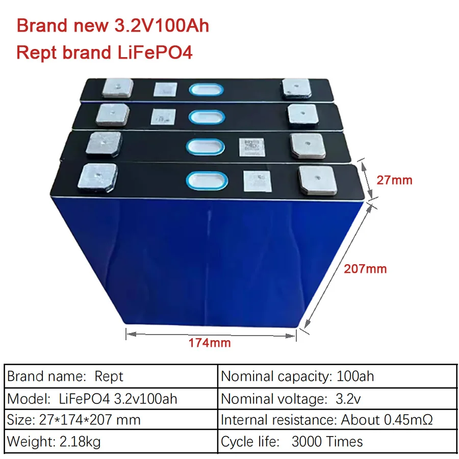A16 Rept 100ah Electric Vehicle Storage Batteries 3.2v100ah Brand New Lithium Iron Phosphate ...
