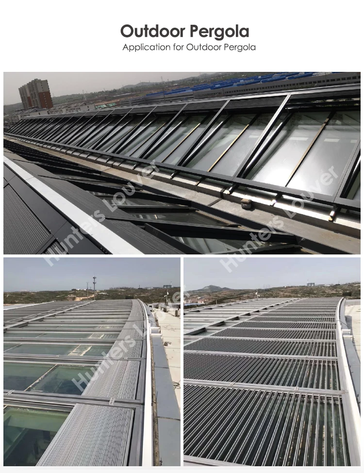 Exterior Aluminum Retractable Louver Roof - Electric Control
