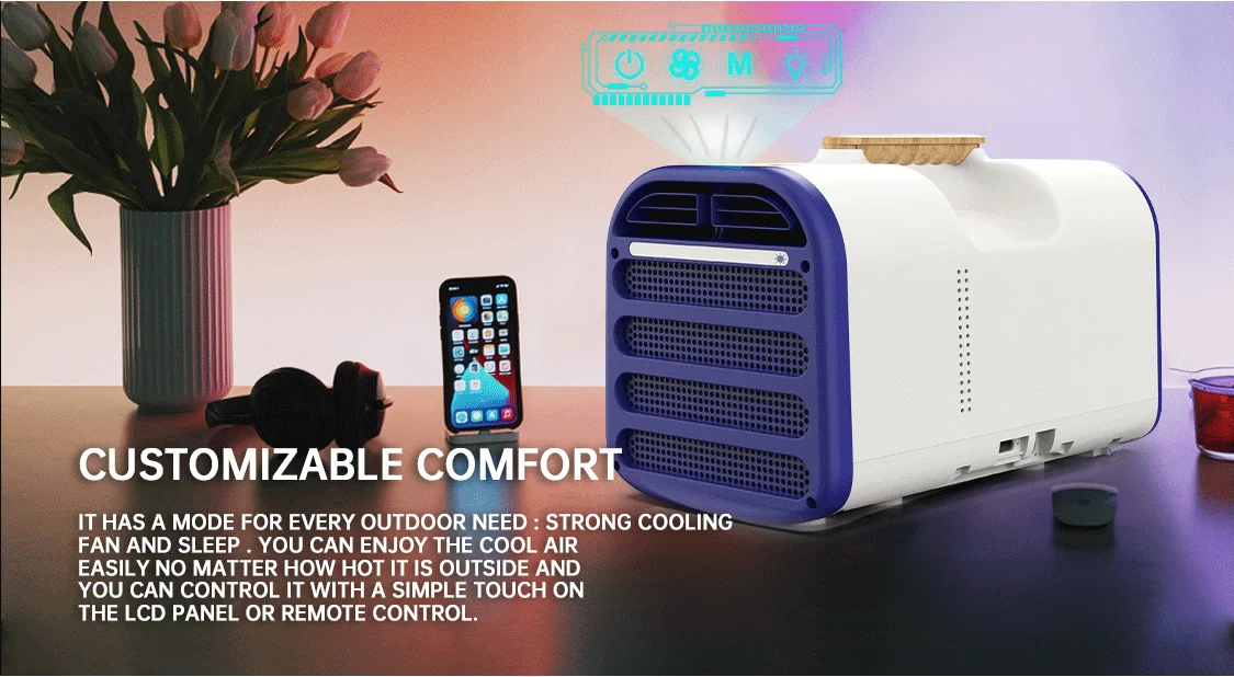 24V DC Mini Air Conditioner Portable for Camping Tent RV Truck R134a ...