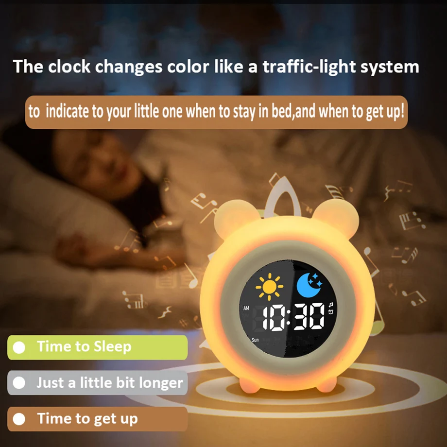 Mini Cartoon Bear Clock Smart Home Decor Table Small Child Modern ...