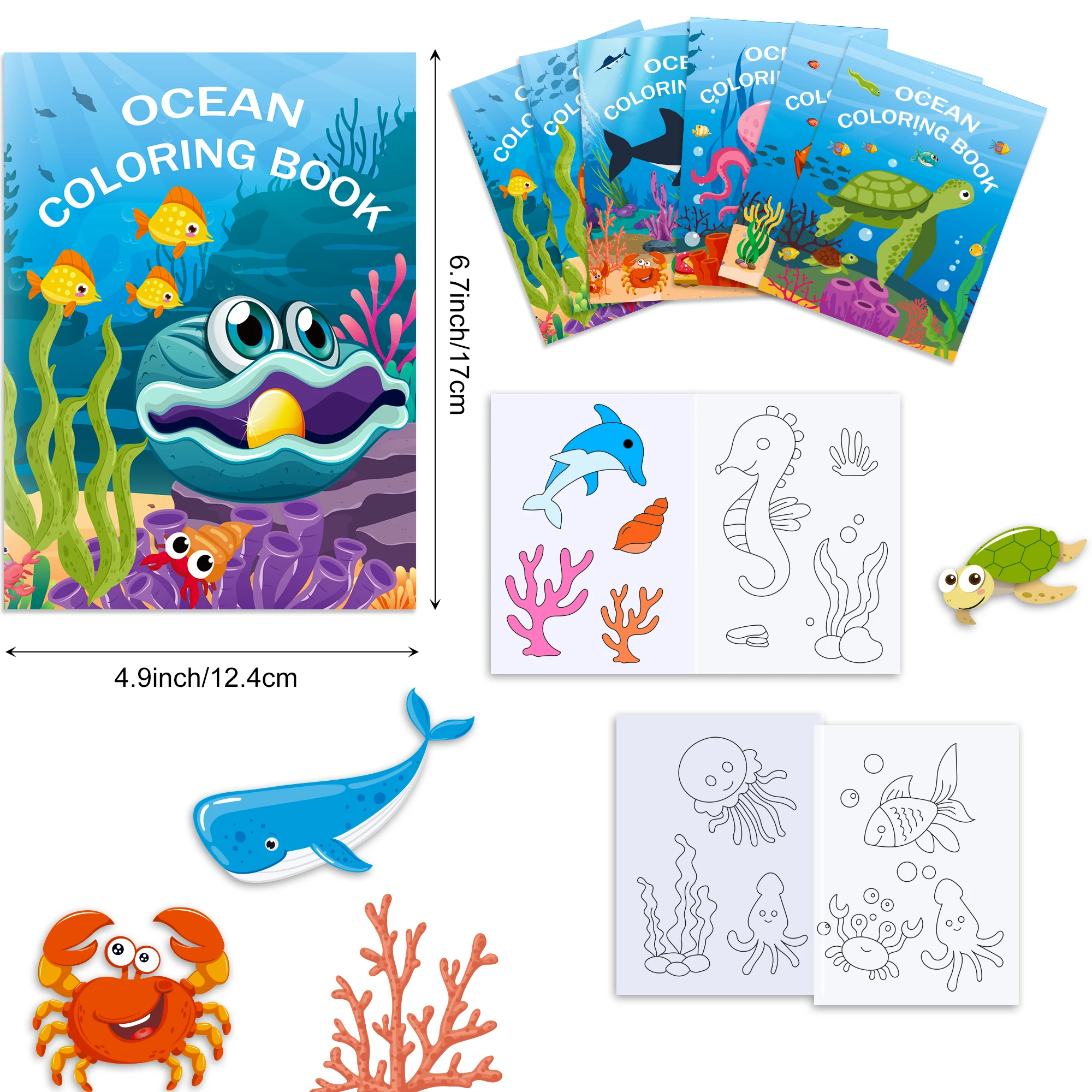 Ty009 Ocean Animals Mini Diy Coloring Book Cartoon Graffiti Painting ...