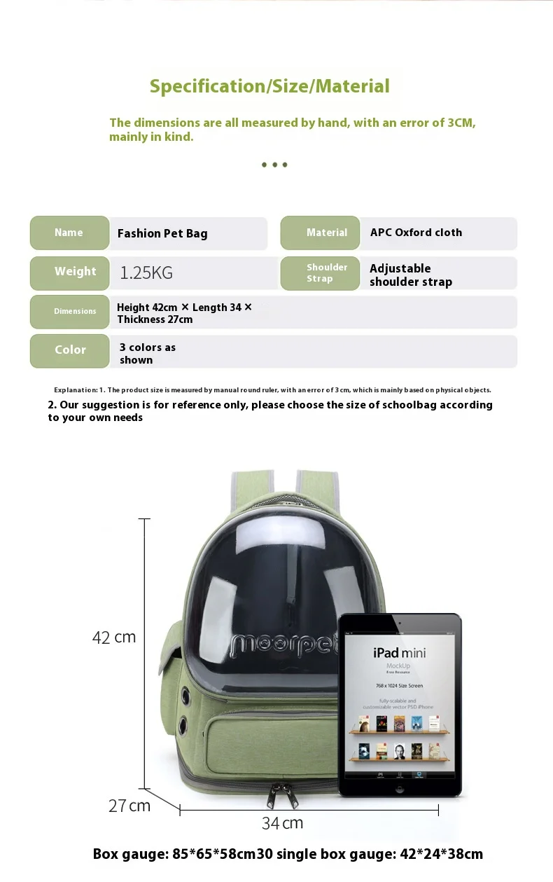 Factory Wholesale Pet Carrying Backpacks Space Capsules Foam Clear Cat ...