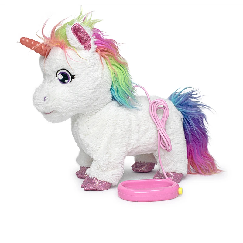 Remote Control Walking Unicorn Toy Light Up Horn Electronic Pet Pony ...