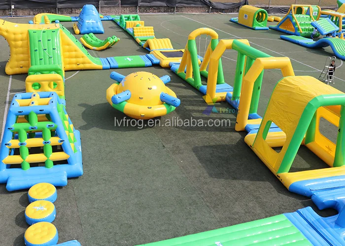 Outdoor Inflatable Water Floating Obstacle Course / Water Park Sports ...