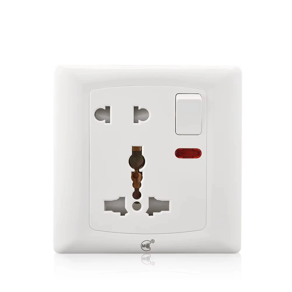 Home Indoor Universal Socket Switch With Neon Light 5-Pin ...