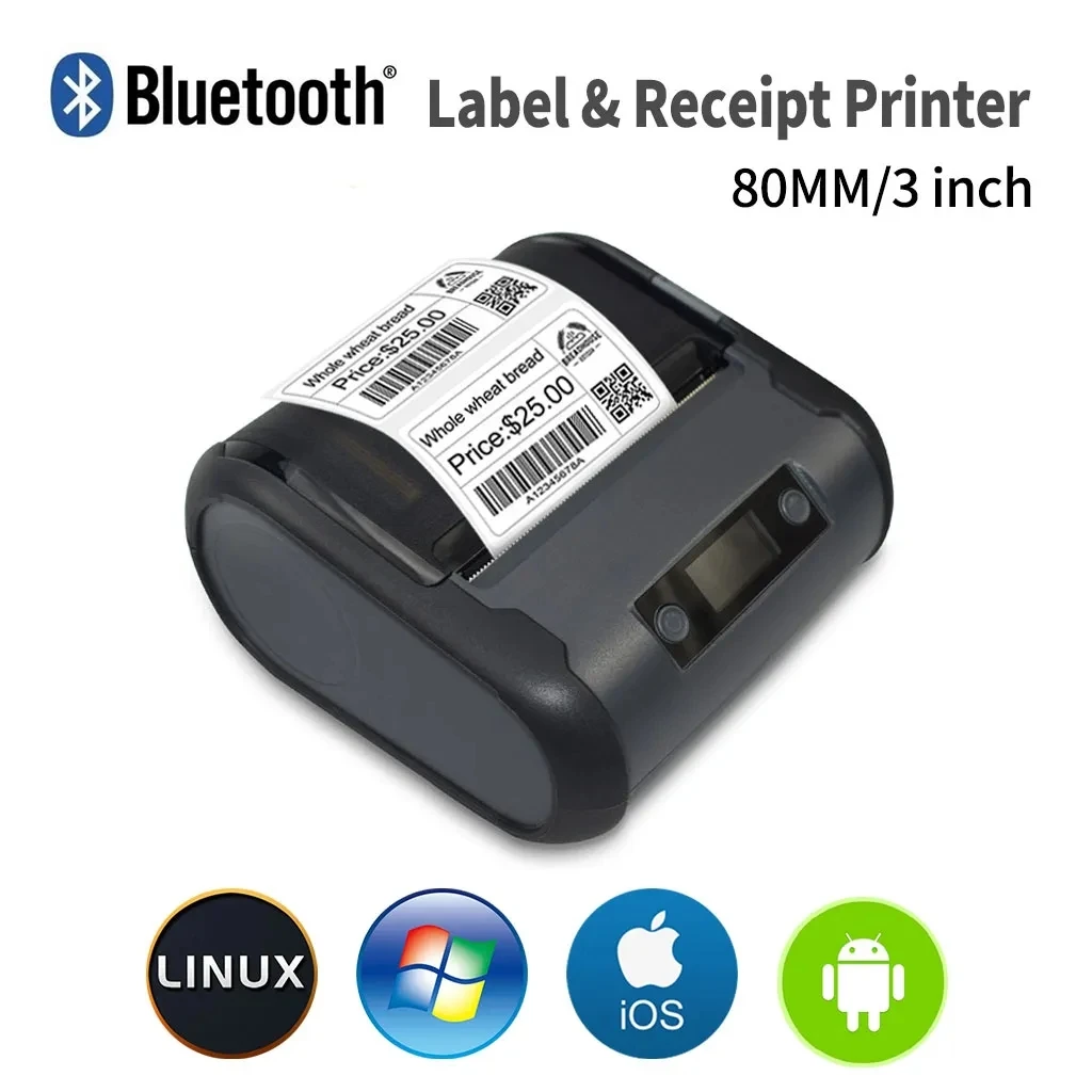 Mini Label Printer Impsora De Etiquetas 3inch Bluetooth Portable ...