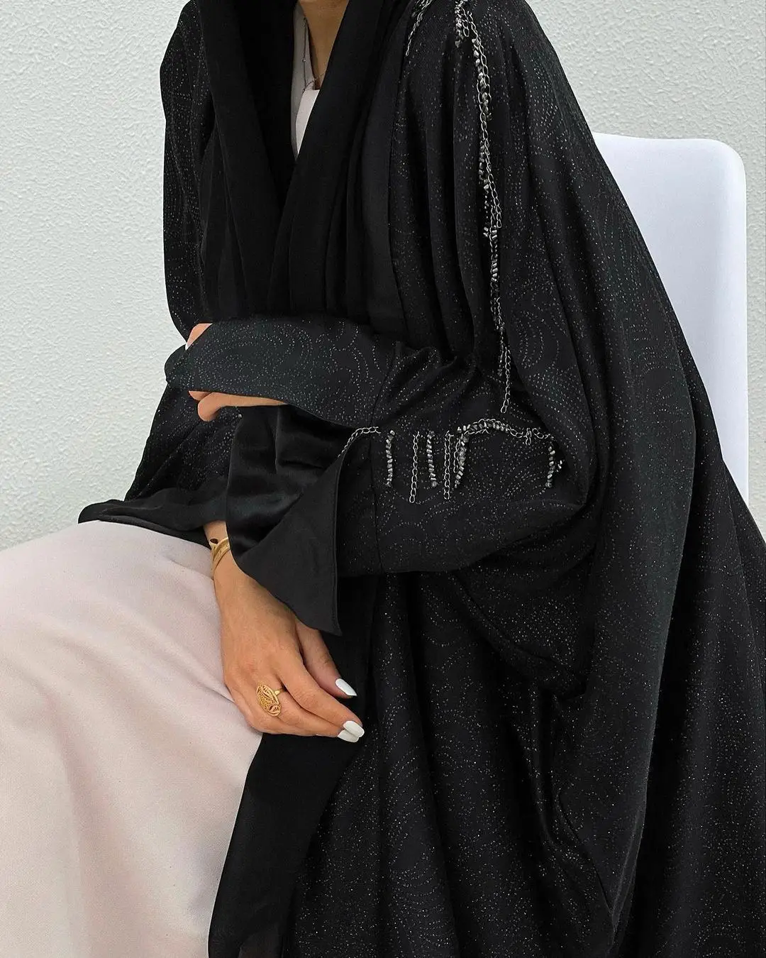 Custom Shiny Abayas Ramadan Islamic Dubai Muslim Black Abaya De Dubai ...