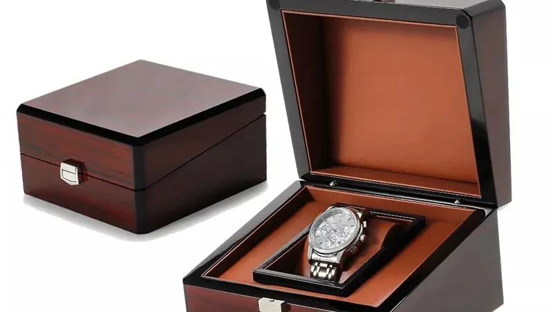 Wholesale Custom Logo Luxury Wooden Watch Box Watch Storage Single Gift ...