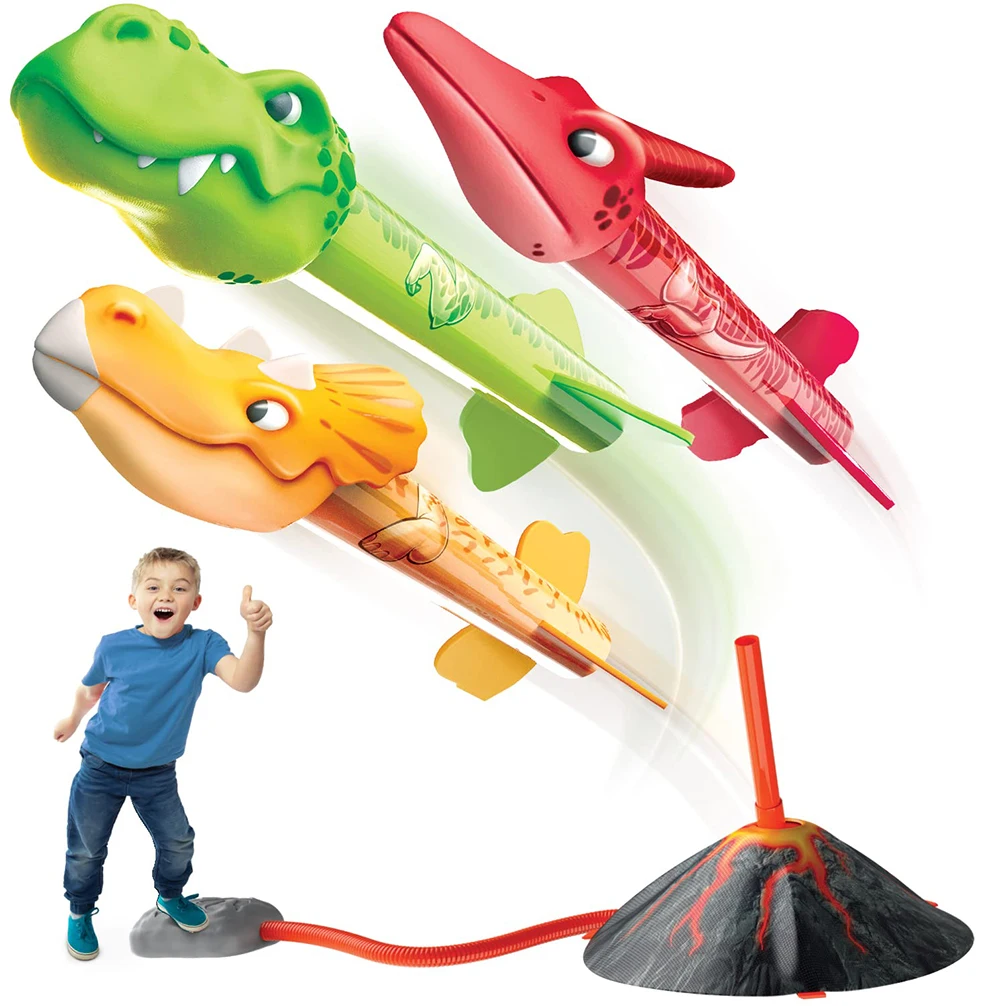 Dinosaur Air Rocket for Kids Foot Pump Launcher Air Pressed Stomp ...