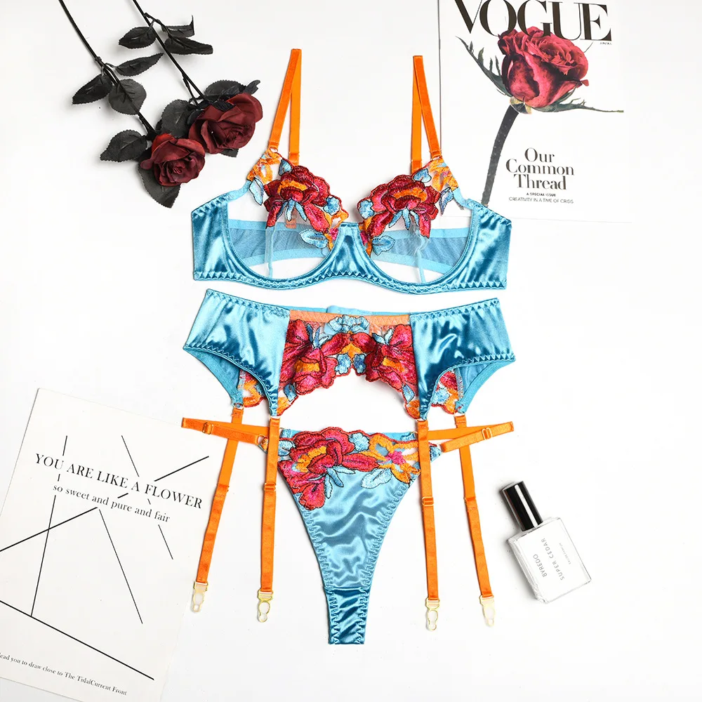 Sexy Flower Lingerie Underwear Women High Quality Luxury Stripper
