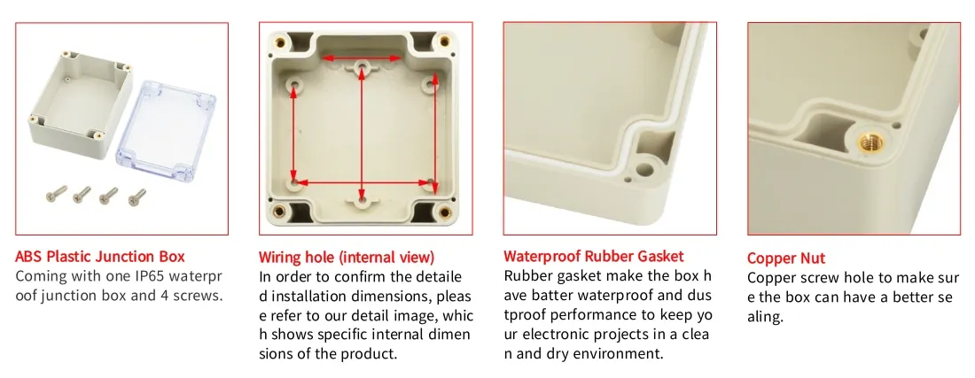 DIY Electrical Terminal Block Junction Box Wall Mounting Dustproof ...