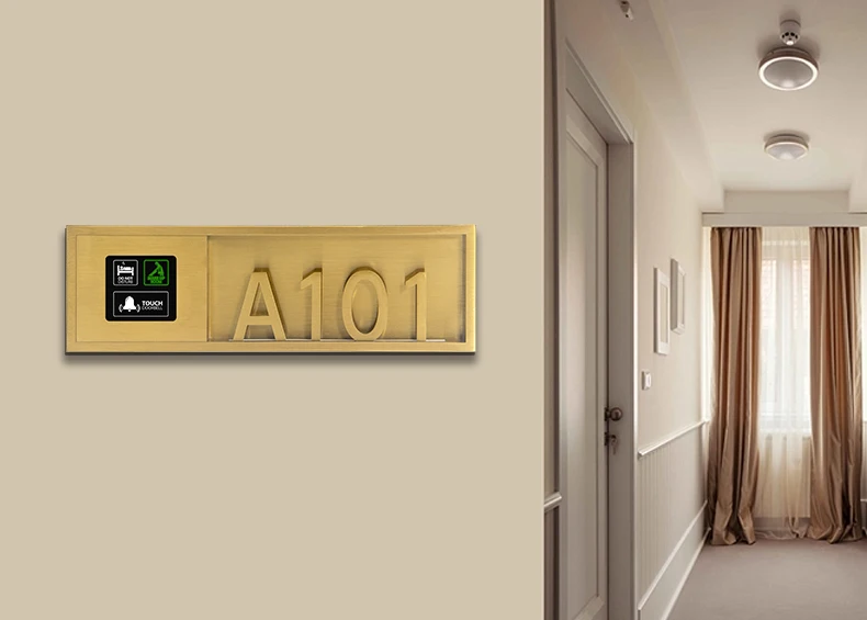 GTD Customized Gold Hotel Door Plates Stainless Steel Smart Touch ...