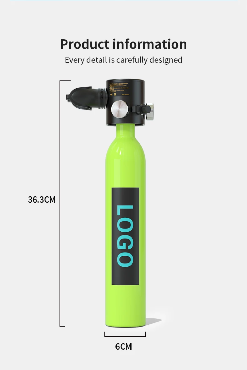 0.5L Portable Oxygen Tank Underwater Portable Small Scuba Diving ...
