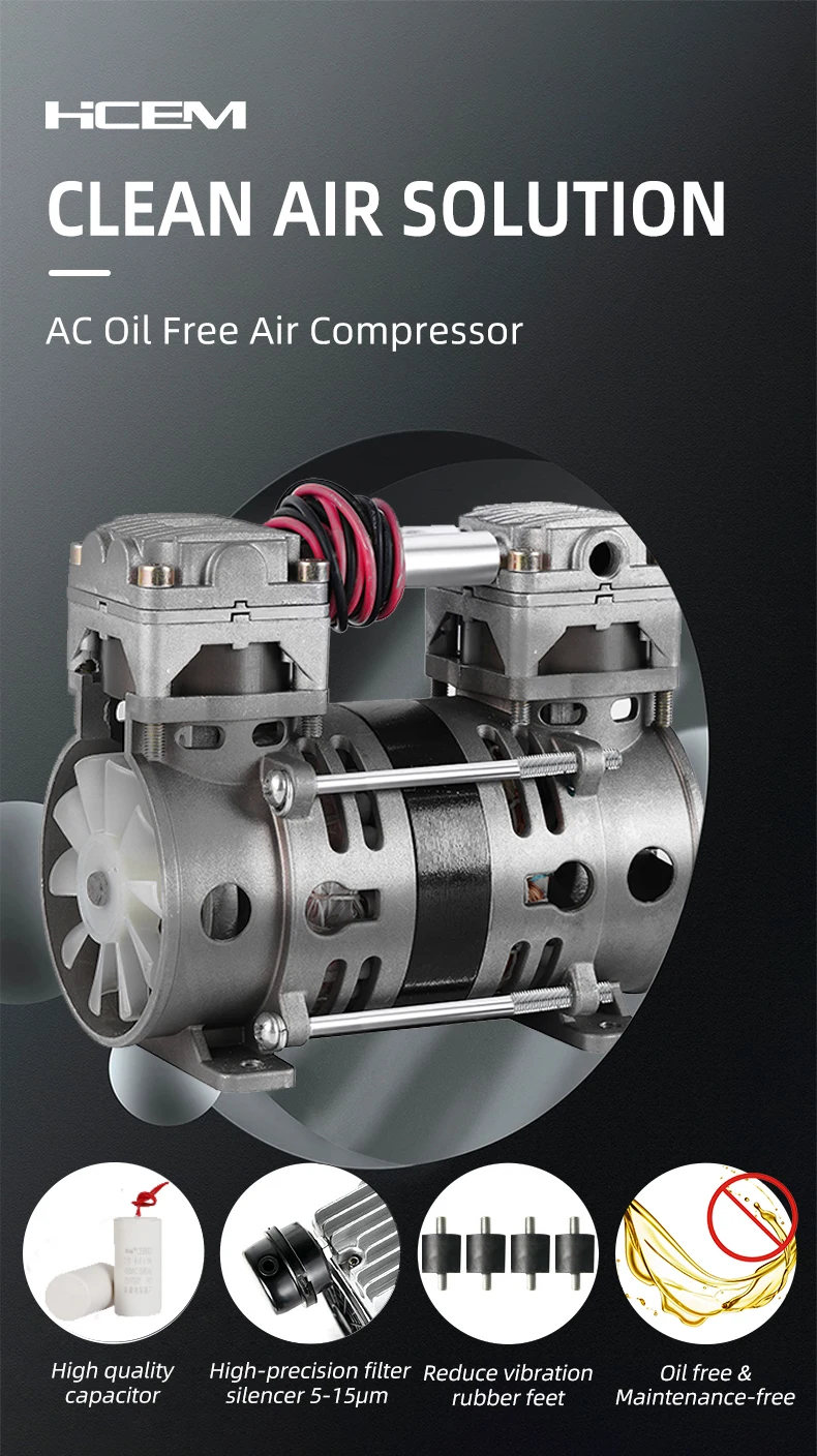 Small Oil-Free Air Compressor 17L for On-Line Medical Testing Equipment ...