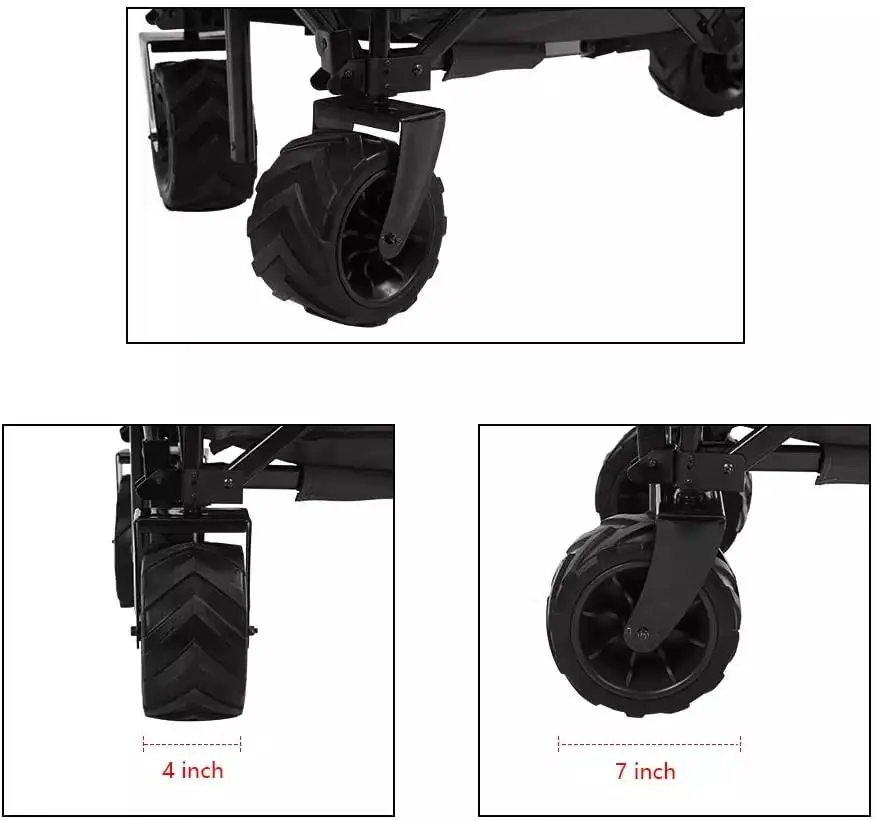 Adjustable Heavy Duty Collapsible Folding Utility Car Wagon Outdoor ...