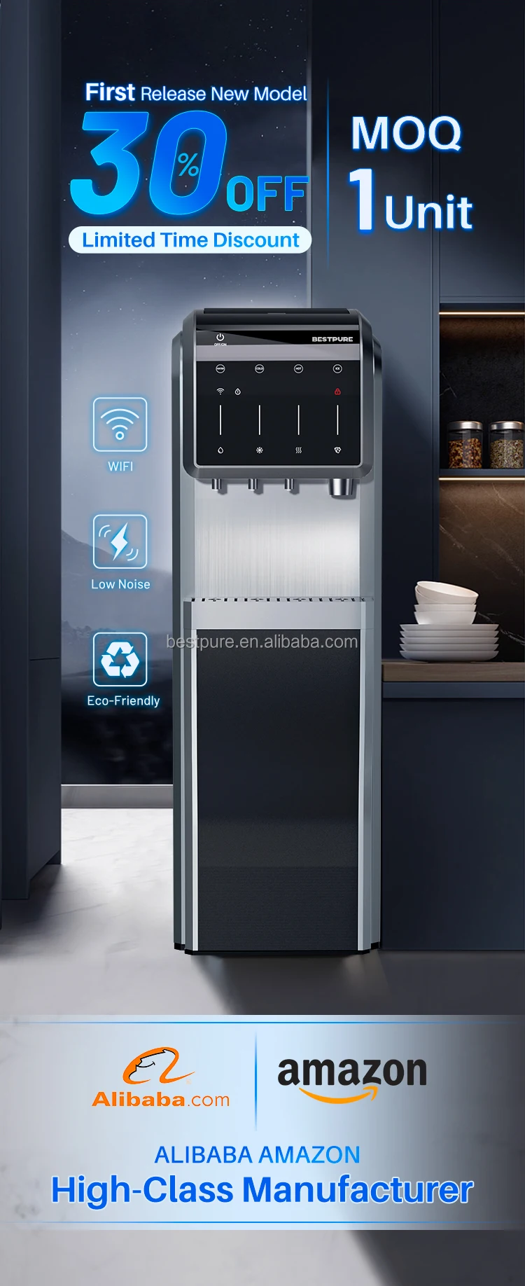 Cube and Crushed Ice Bottom Loading Barrel Water Dispenser