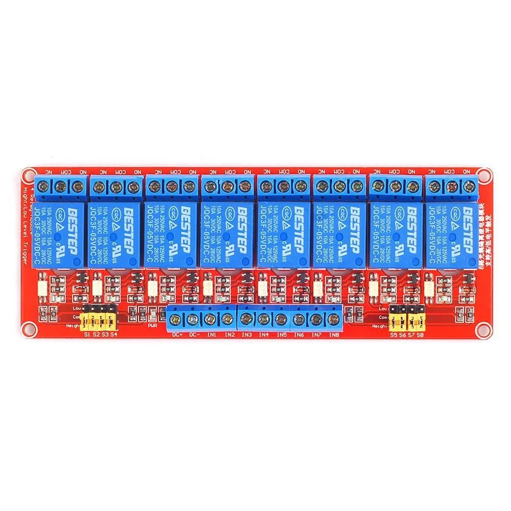 Relay Module 8 Channel 5V 12V 24V Home Intelligent Control Module,With ...