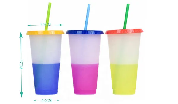 Best Reusable Plastic Change Color Tumbler With Lid Straws - Buy Color ...