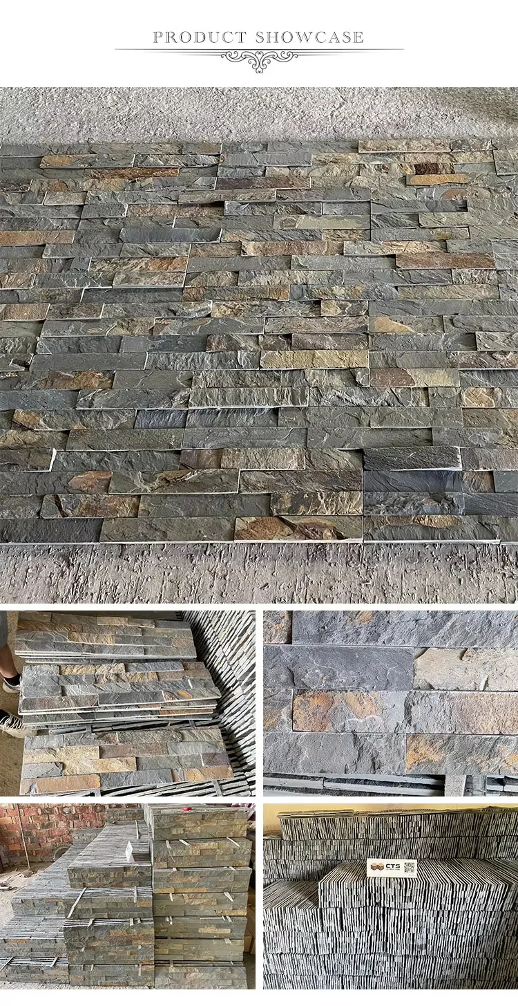 Quartzite Exterior Wall Tiles Natural Stacked Stones Stone Veneer for ...