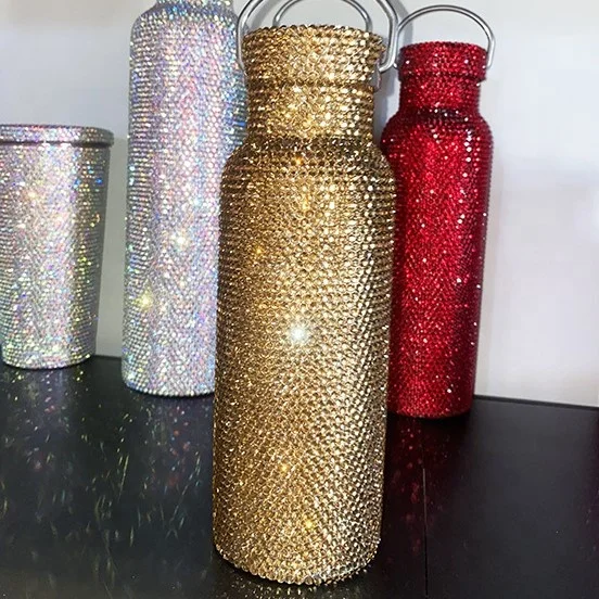 Sparkly Stainless Steel Glass Cup - Custom Drink Bottle
