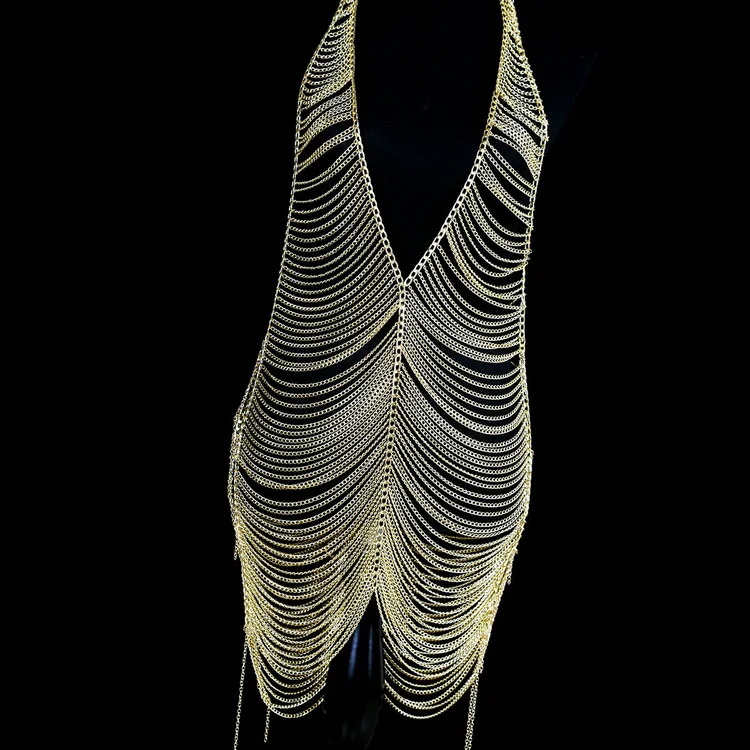 Bincho Punk Nightclub Metal Chain Multi-Layer Gothic Shoulder Chain ...