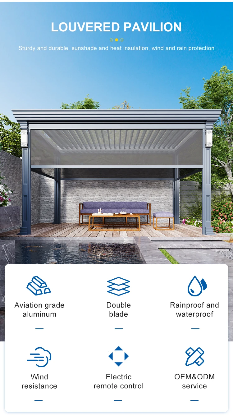 Louver Pergola Enclosed Pergola Bioclimatique Aluminium X 4 5x4 4x6x2.8 ...