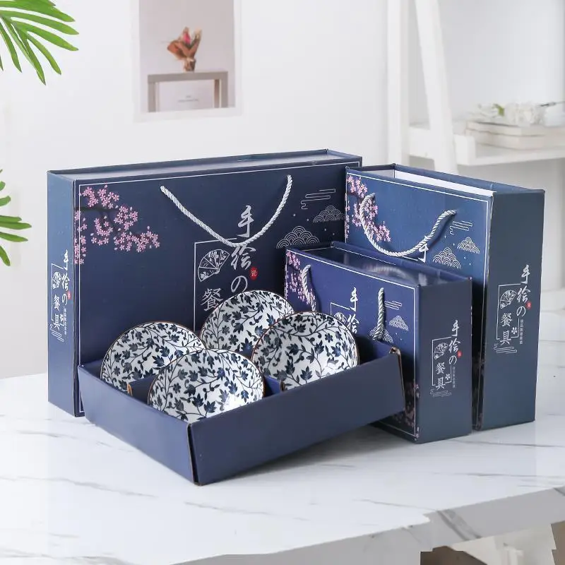 Japanese-style Blue And White Porcelain Bowl And Chopsticks Set ...