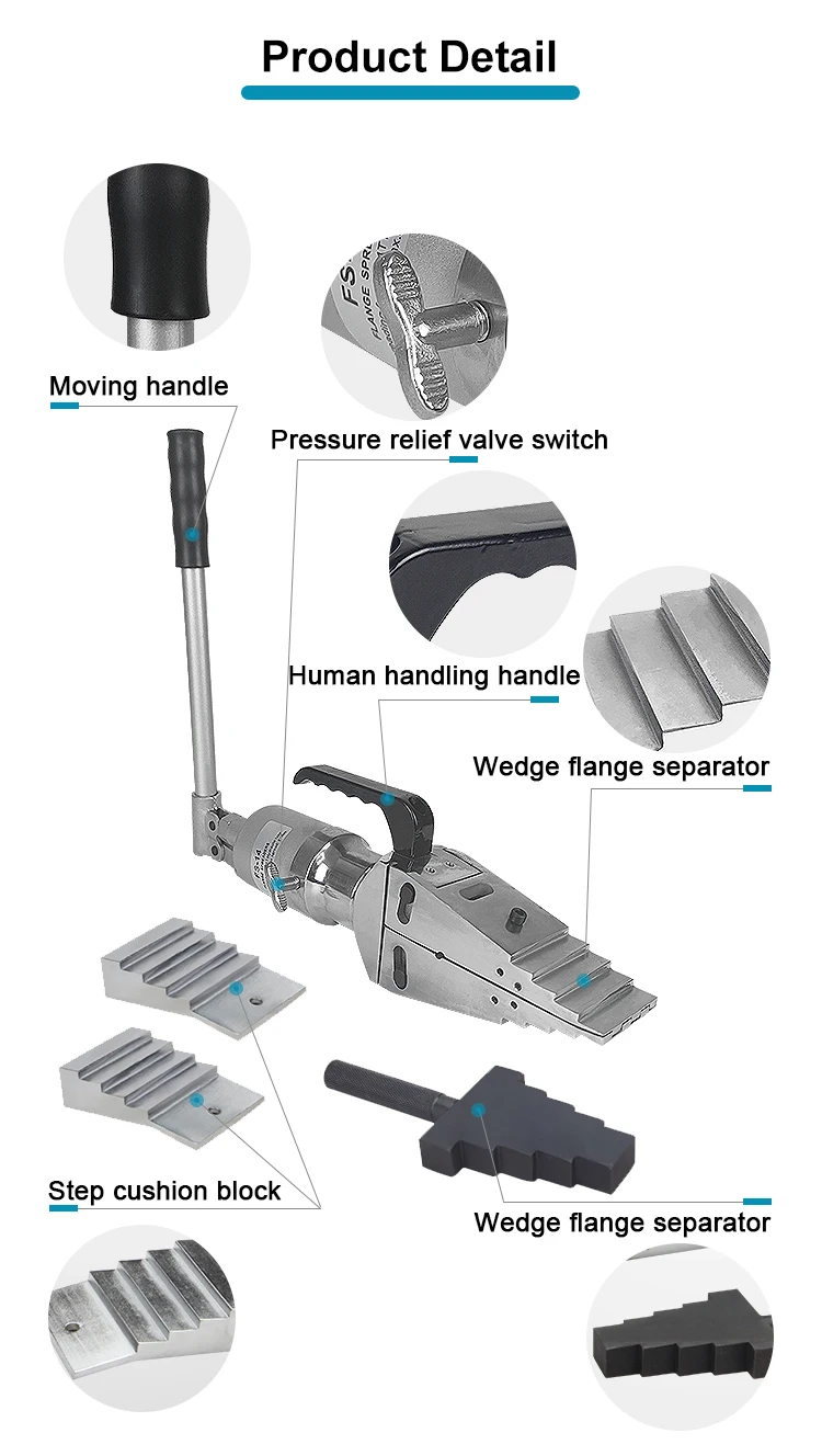 FS-14 Hydraulic Flange Spreader Tool, 14T Capacity, Portable Wedge ...