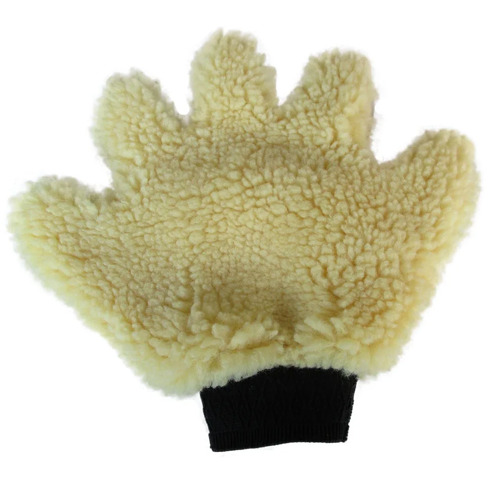 5 Fingers Car Wash Mitt Glass Cleaning Mitt Sheepskin Car Wash Mitt ...