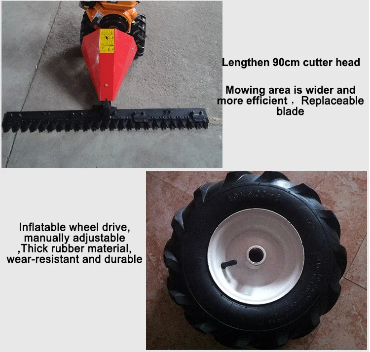 Garden Grass Mowing Walk Behind Sickle Bar Mower / Diesel Power Scythe ...