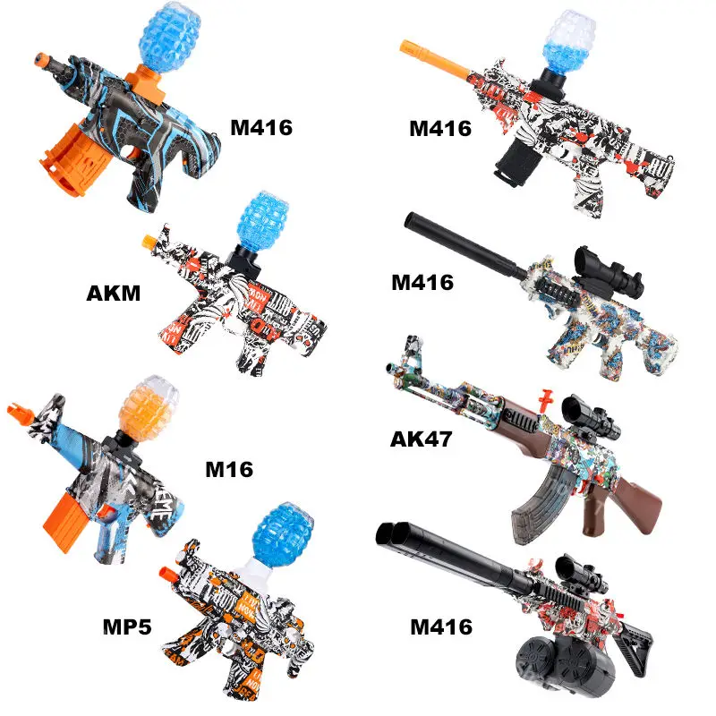 Ak47 M416 M4a1 M4 Electric Gel Blaster Orby Water Bead Splatter Orbeez Gun Toy Nerf Soft Bullet ...