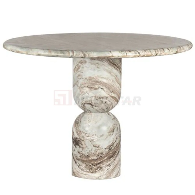 Newstar Customized Beige Travertine Table Round Marble Dining Table ...