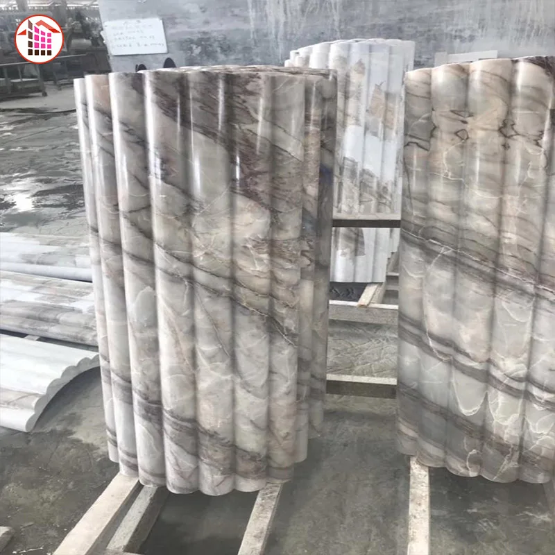 Outdoor Decoration Round Marble Hollow Decorative Columns Exterior ...