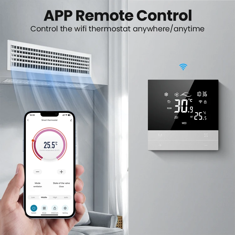 AVATTO Smart Thermostat - HVAC Fan Coil Control with Tuya