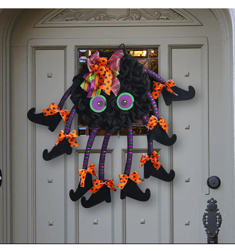 Fabric Halloween Spider With Ribbon Bows Handmade Garden Festival Party ...