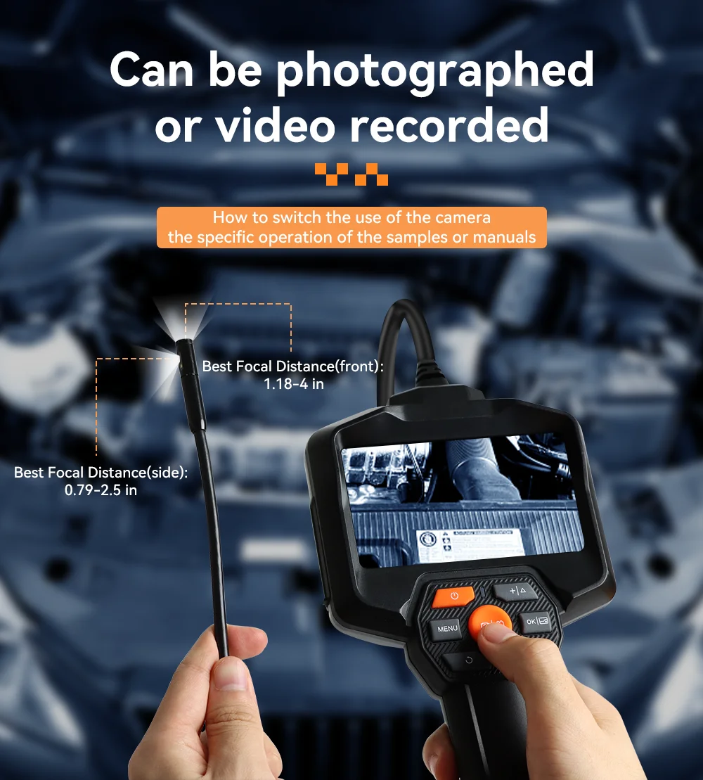 Portable Mini 4.3 Inch Screen Borescope Waterproof Camera 4k 1080p ...