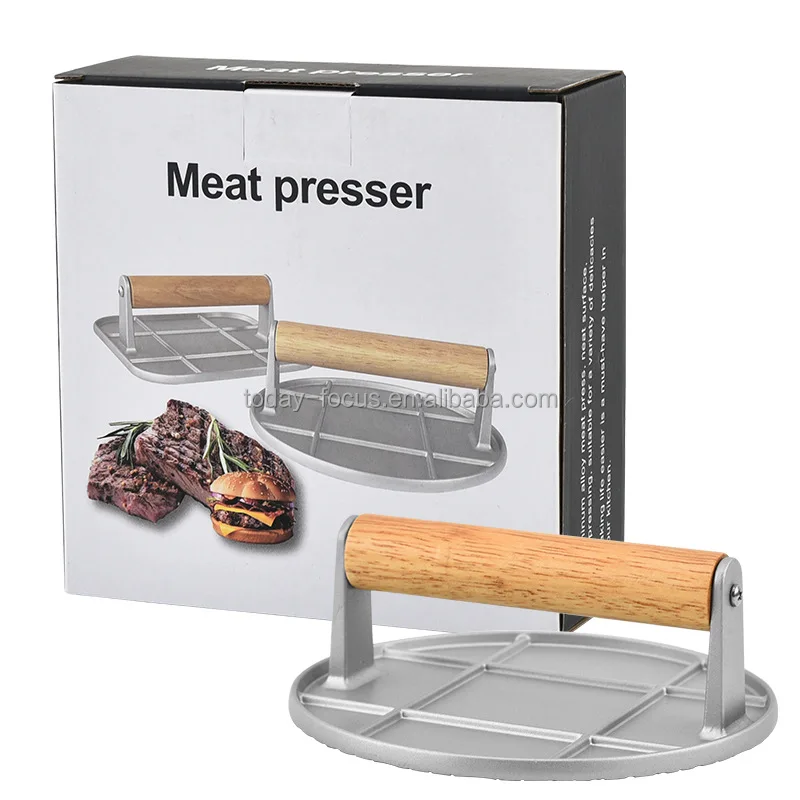 Kitchen Gadget 2024 Bbq Aluminium Alloy Round Meat Press Square Bacon ...