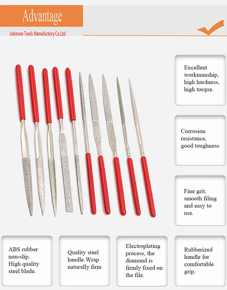 10pcs Needle File Set Diamond Coated Needle File Electroplated Diamond ...