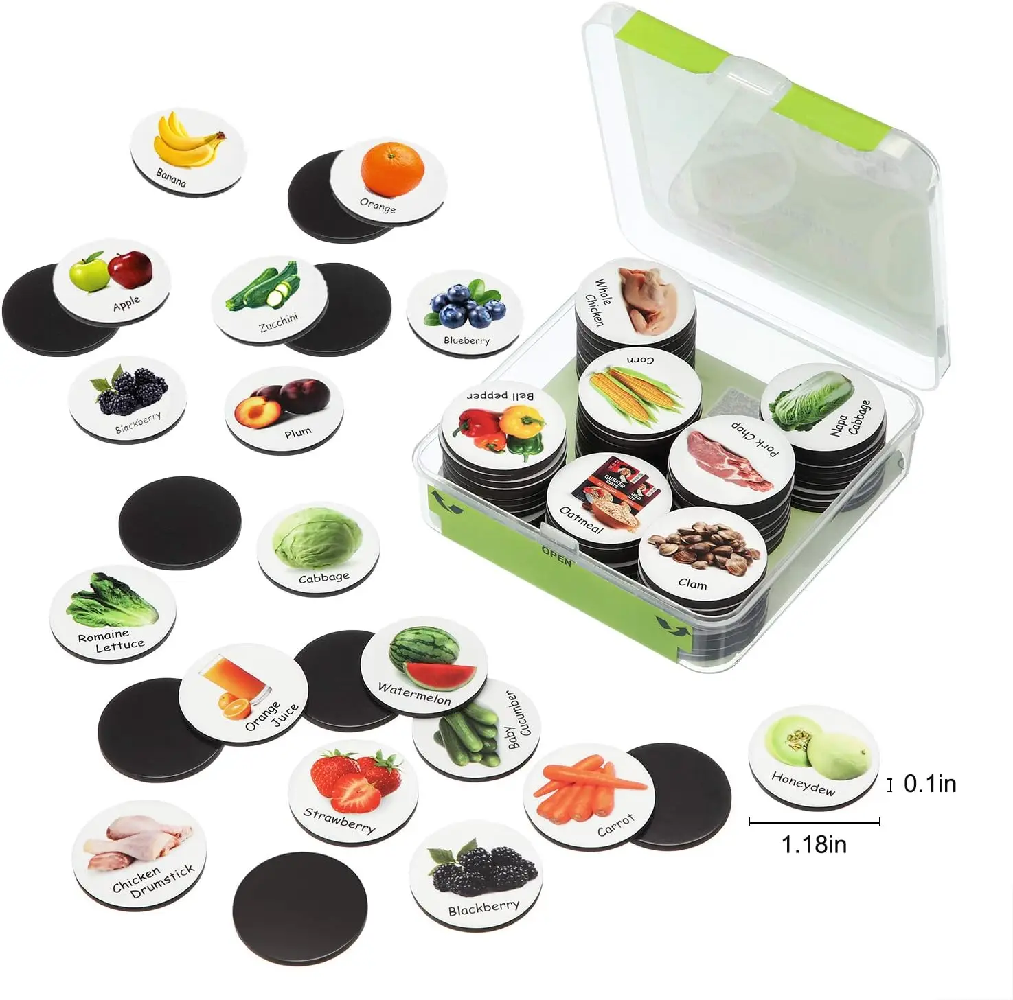 Refrigerator Food Magnets - Kitchen Food List - Vegetable Fruit Salad ...