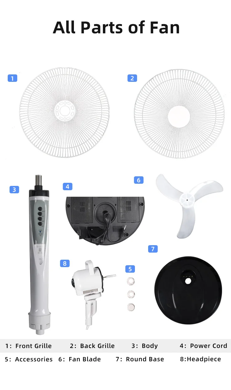 Rechargeable Electric 16 Inch Standing Solar Power Fan 12 V With Remote ...